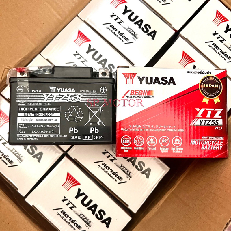 แบตเตอรี่YUASAแท้ YTZ5S ยัวซ่า5แอมป์ แบตเตอรี่มอเตอร์ไซค์สำหรับสตาร์ท ...