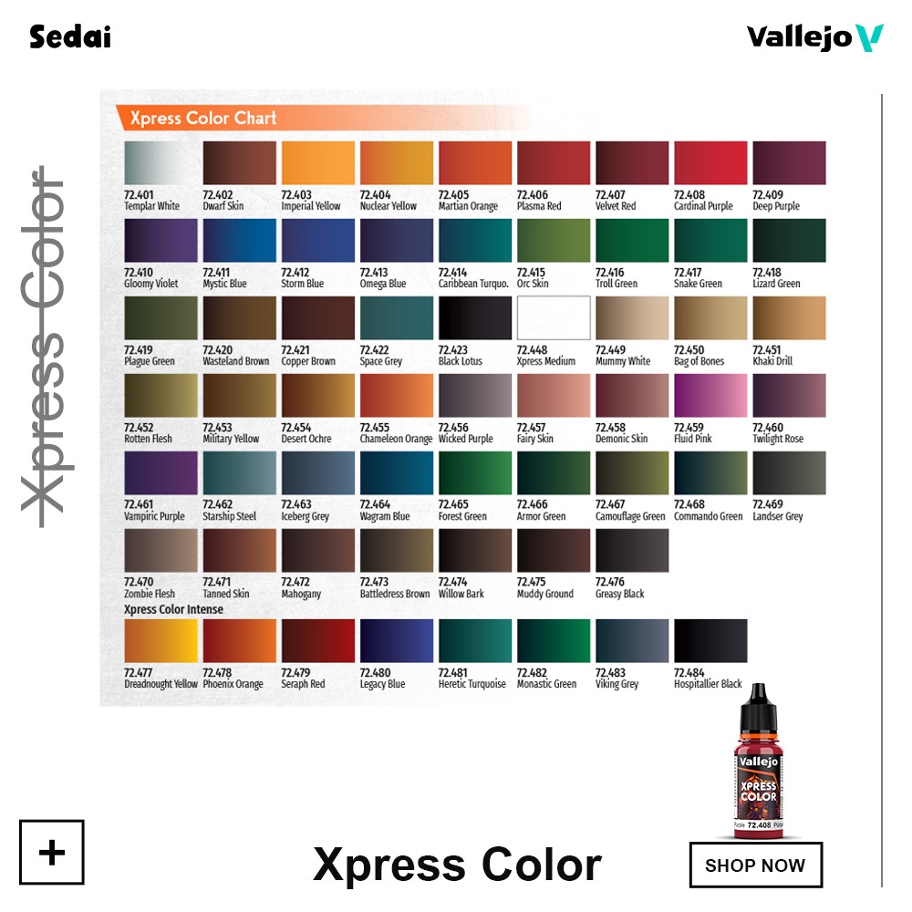 [ ส่งฟรี 🔥 ] วาเลโฮ สีเพ้นท์โมเดลสูตรน้ำ Vallejo Xpress Color 18ML สี ...