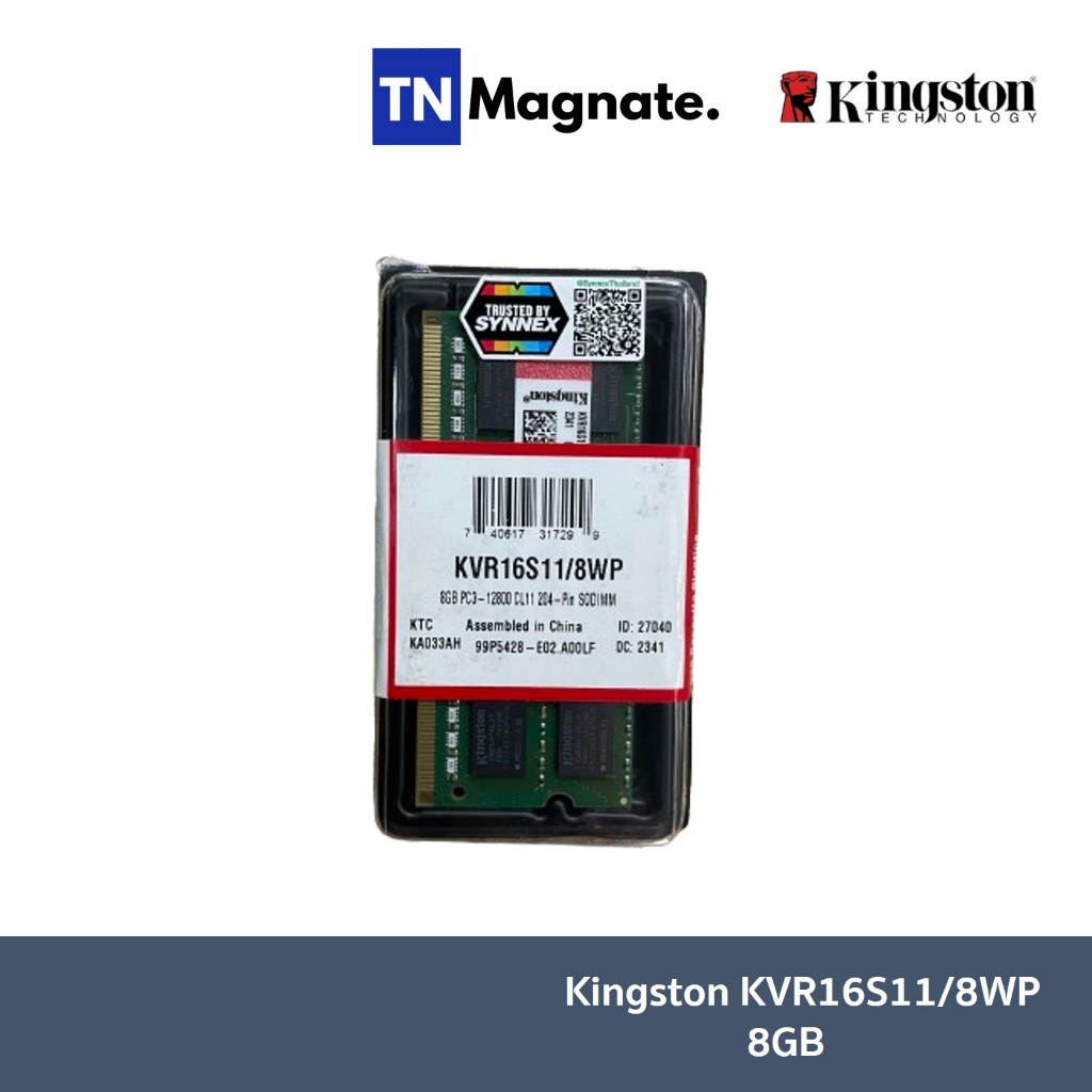 [แรม] KINGSTON RAM DRAM KVR16S11/8WP 8GB PC3-12800 CL11 204-Pin SODIMM ...