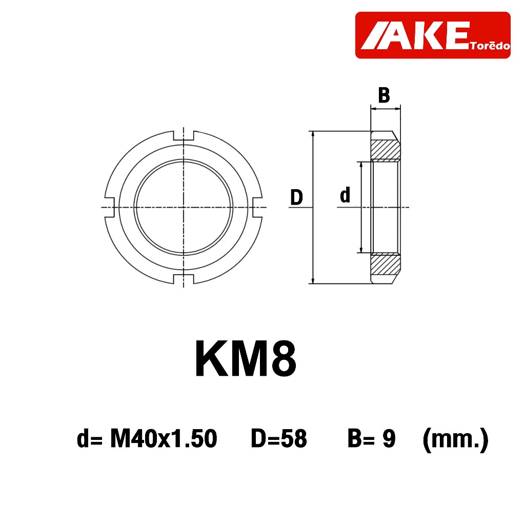 KM6 KM7 KM8 KM9 KM10 KM11 KM12 แป้นเกลียวล๊อค ( LOCK NUT ) Locknut KM ...