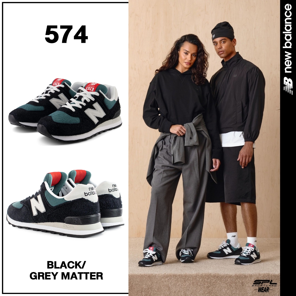 New Balance รองเท้าผ้าใบ รองเท้าลำลอง NB M 574 Black Grey Matter ...
