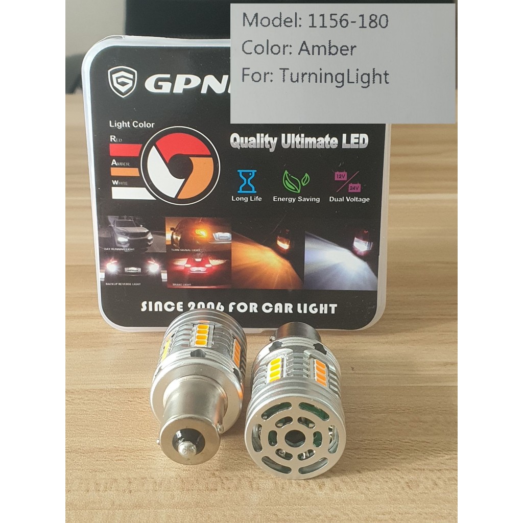 GPNE LED ไฟเลี้ยว สีเหลือง 28 วัตต์ (ขั้วบิด180 องศา,ขั้ว1156) ของแท้ ...