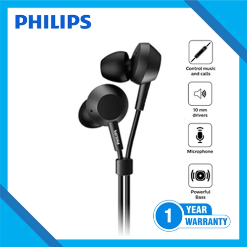 Philips TAE4105 หูฟังแบบอินเอียร์มีไมโครโฟน | Shopee Thailand