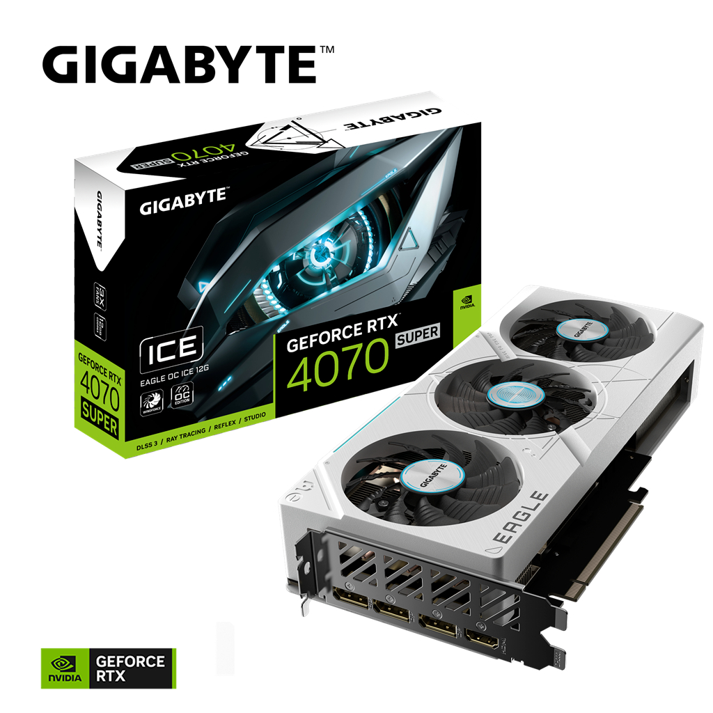 GeForce RTX 4070 SUPER EAGLE OC ICE 12G (GV-N407SEAGLEOC ICE-12GD ...