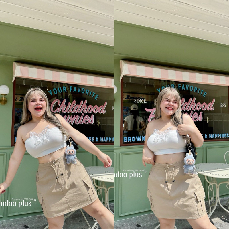 Linn กระโปรงกางเกง (New) กระโปรงสาวอวบ เอว32-48นิ้ว plussize | Shopee Thailand