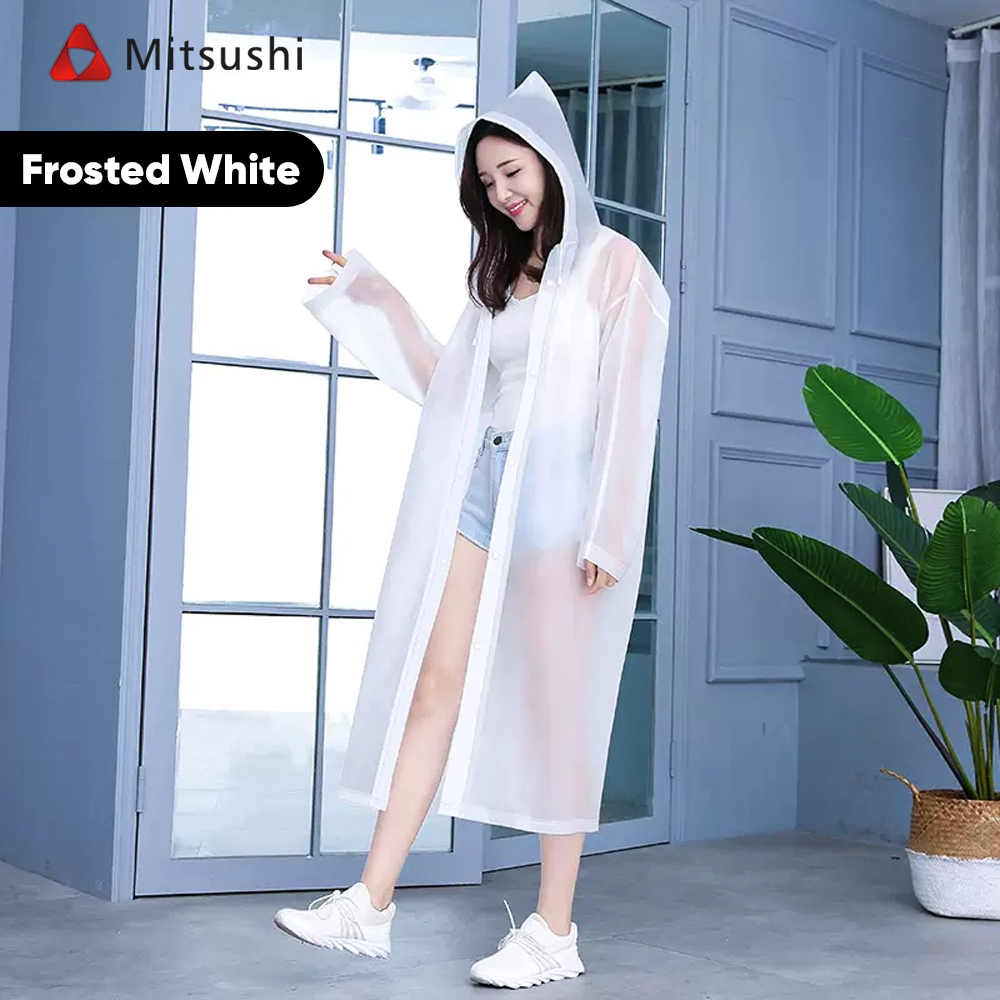 Mitsushi เสื้อกันฝน EVA สไตล์เกาหลี เสื้อกันฝนผู้ใหญ่ เสื้อกันฝนแฟชั่น กันฝนกันน้ำ | Shopee Thailand