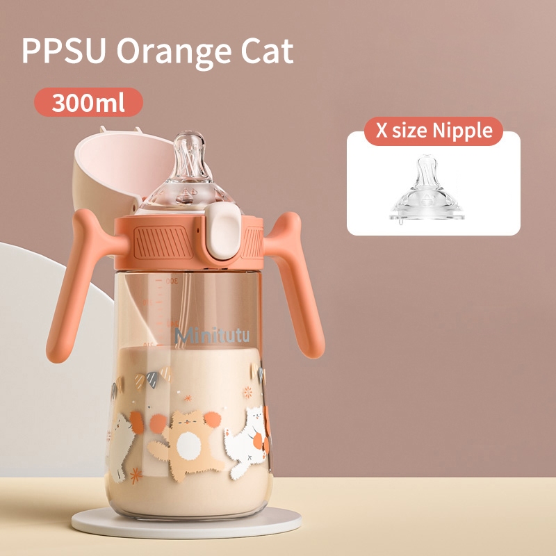 Minitutu ขวดคอกว้างวัสดุ PPSU 3-in-1 พร้อมลูกบอลแรงโน้มถ่วง 360° และด้ามจับปลอดสาร BPA | Shopee ...