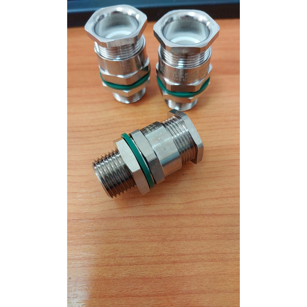 '"CMP"Brass nickel plated cable gland A2F Size 1/2" NPT O.D.6.5 - 14.0 ...