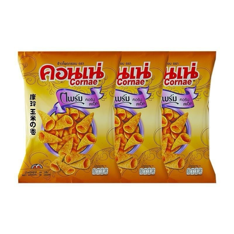 (ถุงใหญ่ แพ็ค3ห่อ) คอนเน่ ไพร์ม ข้าวโพดอบกรอบ 48 ก. x 3 / CORNAE Prime Corn Snack 48 g x 3 ...