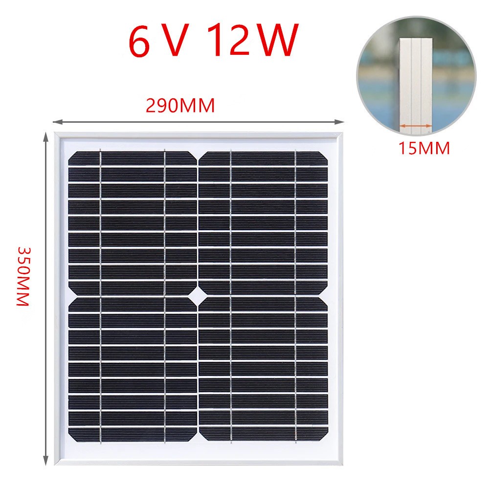 แผงโซลาร์เซลล์ monocrystalline solar cell โมโน 6V 3W/6W/8W/12W/15W/20W/30W กันน้ำ | Shopee Thailand
