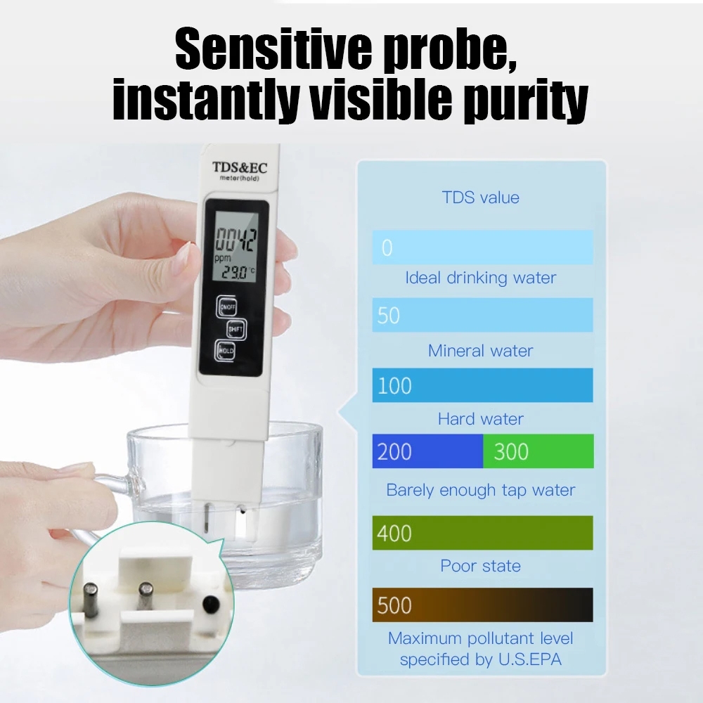 เครื่องวัดคุณภาพน้ำ TDS EC PPM Temperature Meter Tester | Shopee Thailand