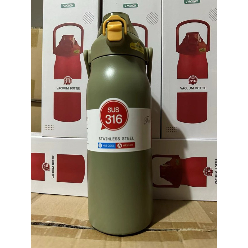 กระบอกน้ำเก็บอุณหภูมิ สเตนเลส316 ความจุ 1.7 ลิตร ขวดน้ำสแตนเลส316 กระบอกน้ำเก็บความเย็น vacuum ...