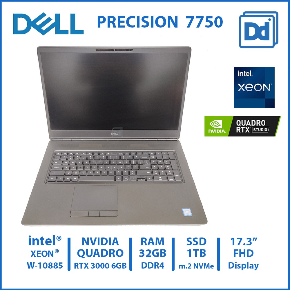 DELL PRECISION 7750 INTEL XEON W-10885 NVIDIA Quadro RTX3000 DELL PRECISION 7750 INTEL XEON W-10885 NVIDIA Quadro RTX3000