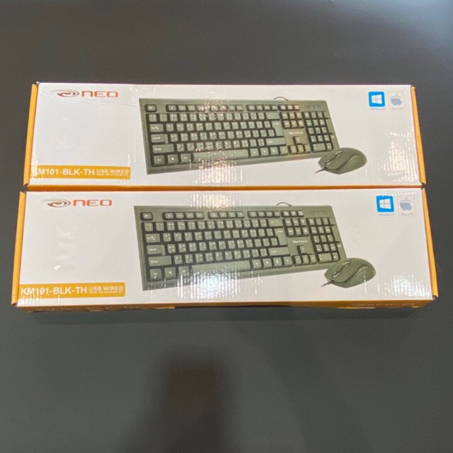 NEO KM101-BLK-TH Mouse and Keyboard Set เม้าส์+คีย์บอร์ด(ไทย/อังกฤษ) | Shopee Thailand