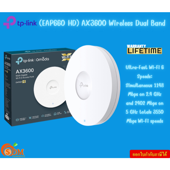 TP-LINK (EAP660 HD) AX3600 Wireless Dual Band Multi-Gigabit Ceiling ...