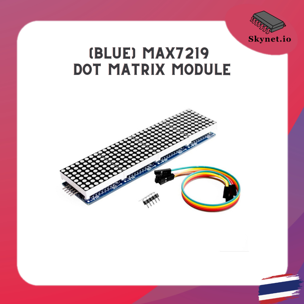 (BLUE) MAX7219 Dot Matrix module for Arduino , ESP8266 (4 in 1 Display with 5P Line) | Shopee ...