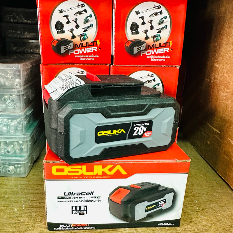 แบตเตอรี่ OSUKA 20V 128V 4.0 Ah ใช้สำหรับยี่ห้อ OSUKA รุ่นไร้แปรงถ่าน BRUSHLESS ทุกรุ่นของ OSUKA ...