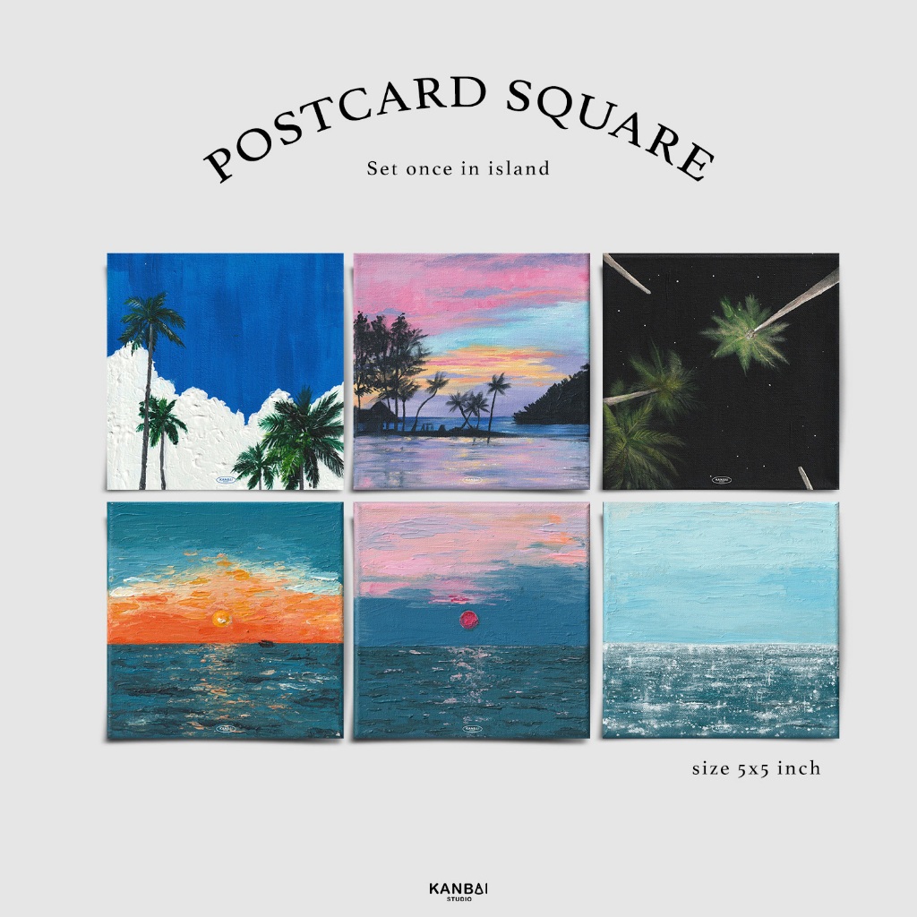 KANBAI_POSTCARD SQUARE (Set once in island) | Shopee Thailand