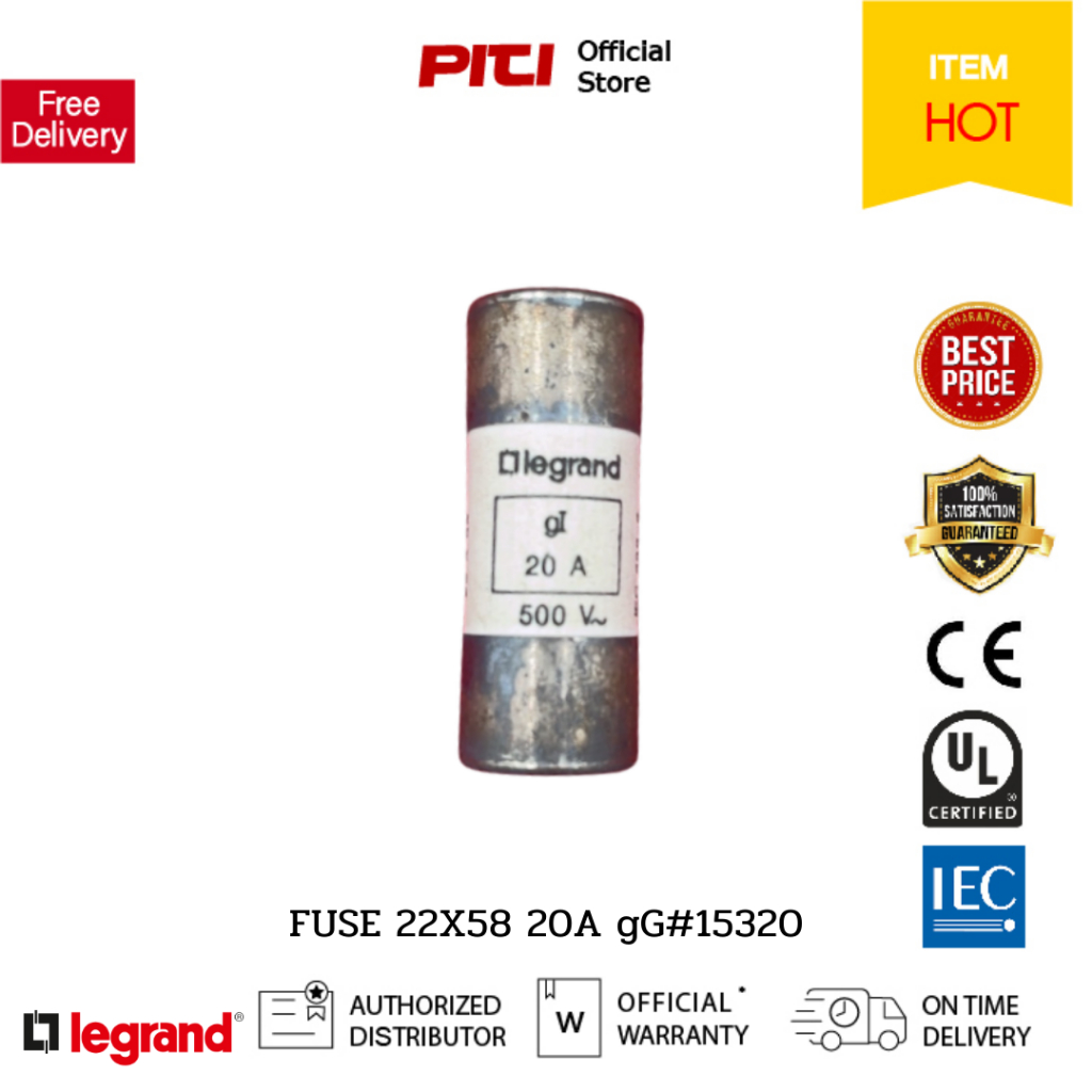 LEGRAND FUSE 22X58 20A gG#15320 (สินค้าเก่า) | Shopee Thailand
