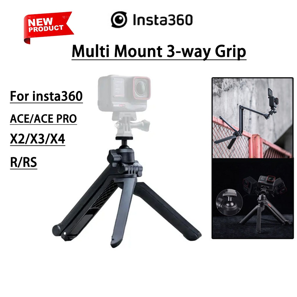 【ผลิตภัณฑ์ดั้งเดิม】Insta360 Multi Mount 3-way Grip Selfie Stick Tripod ...