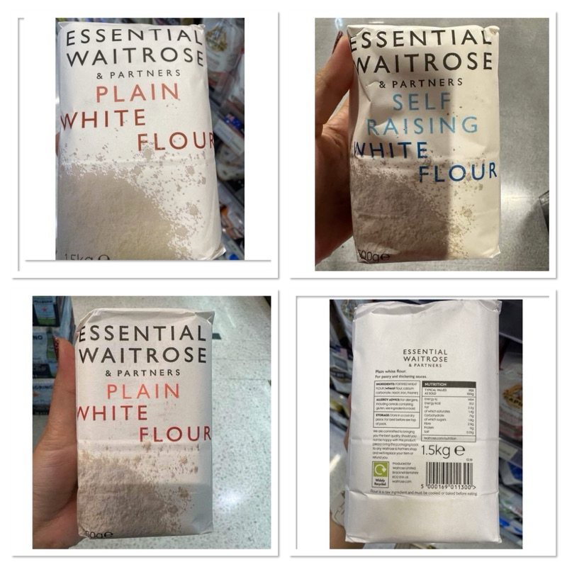 แป้งสาลี เอนกประสงค์ 1.5 kg. Plain White Flour Essential Waitrose / 500 G Self Raising | Shopee ...