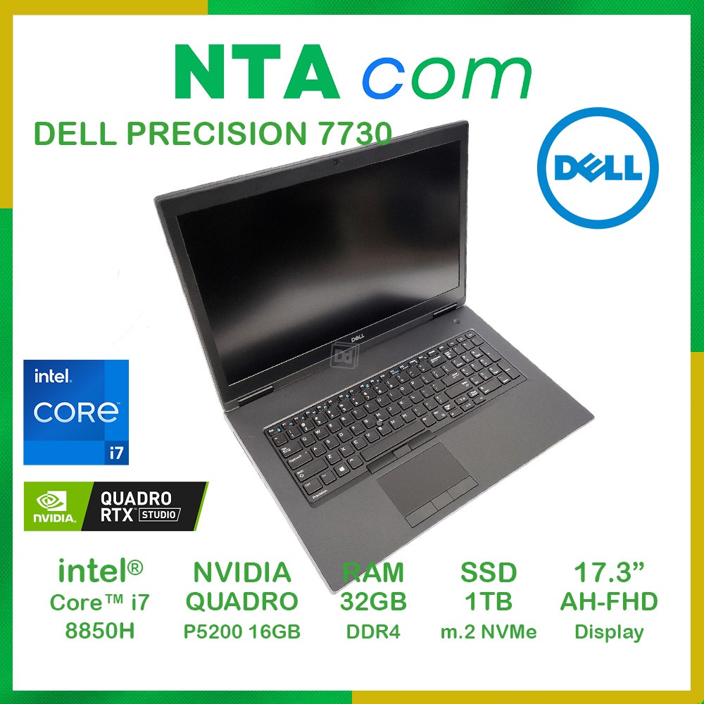 DELL PRECISION 7730 INTEL i7-8850H NVIDIA Quadro P5200 16GB RAM32GB ...
