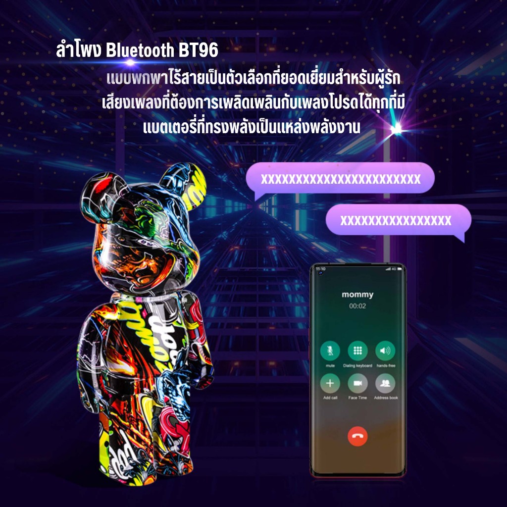 ลำโพงบลูทูธ ใหม่ Graffiti BT96หมี มินิเดสก์ท็อปเครื่องประดับขนาดเล็กแบบ ...