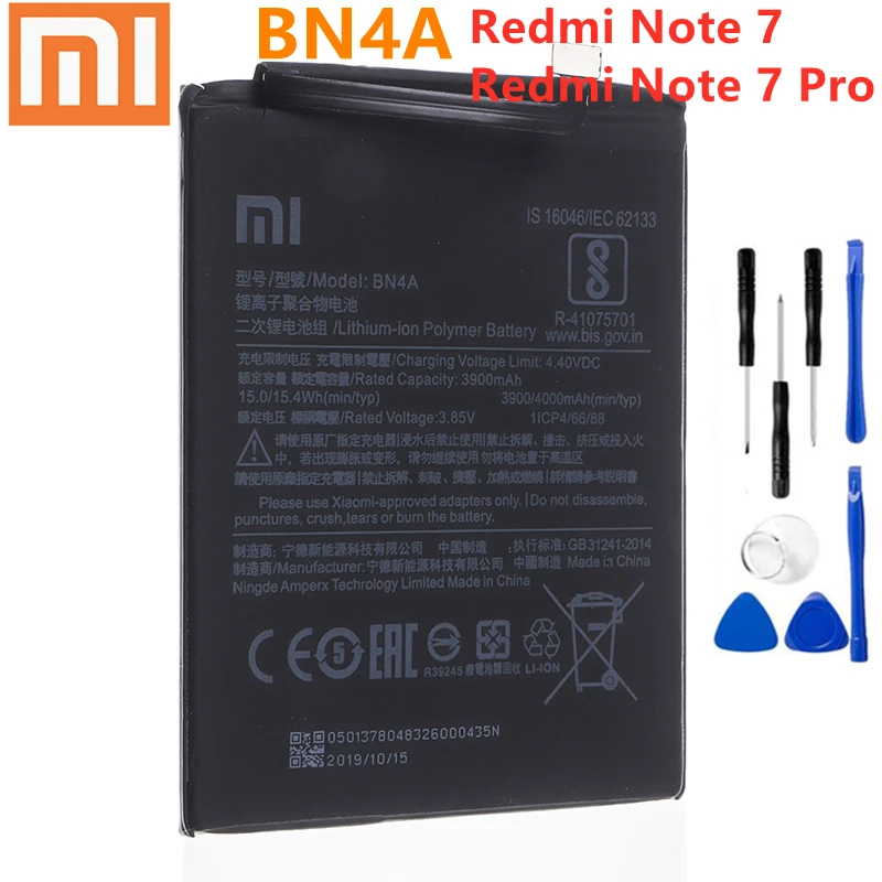 แบตเตอรี่ แท้ สำหรับ BN4A Xiaomi Redmi Note7 Note7 Pro M1901F7C bn4a ความจุแบตเตอรี่ 4000MAh ...