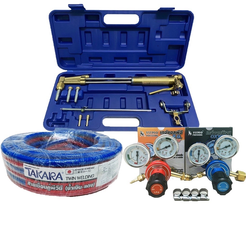 SUMO ชุดด้ามตัดแก๊ส LPG 62-3F พร้อมเซตเกจ์ลม+เกจ์แก๊ส+สายลมสายแก๊ส 10 ม. | Shopee Thailand