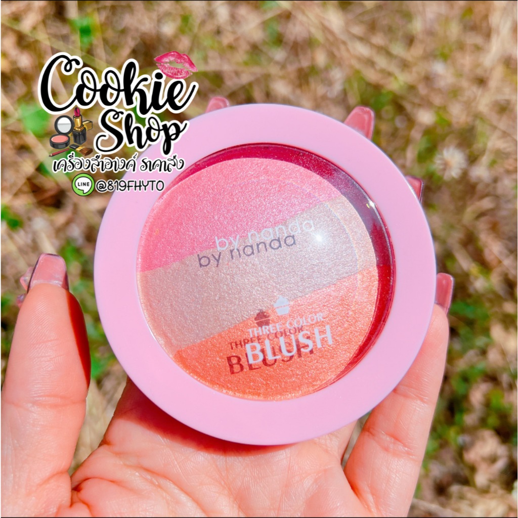 [[ถูก-ของแท้💯ส่งไว]]🌷 ปัดแก้ม หน้าฉ่ำ 3 สี ตลับกลม THREE COLOR BLUSH ...