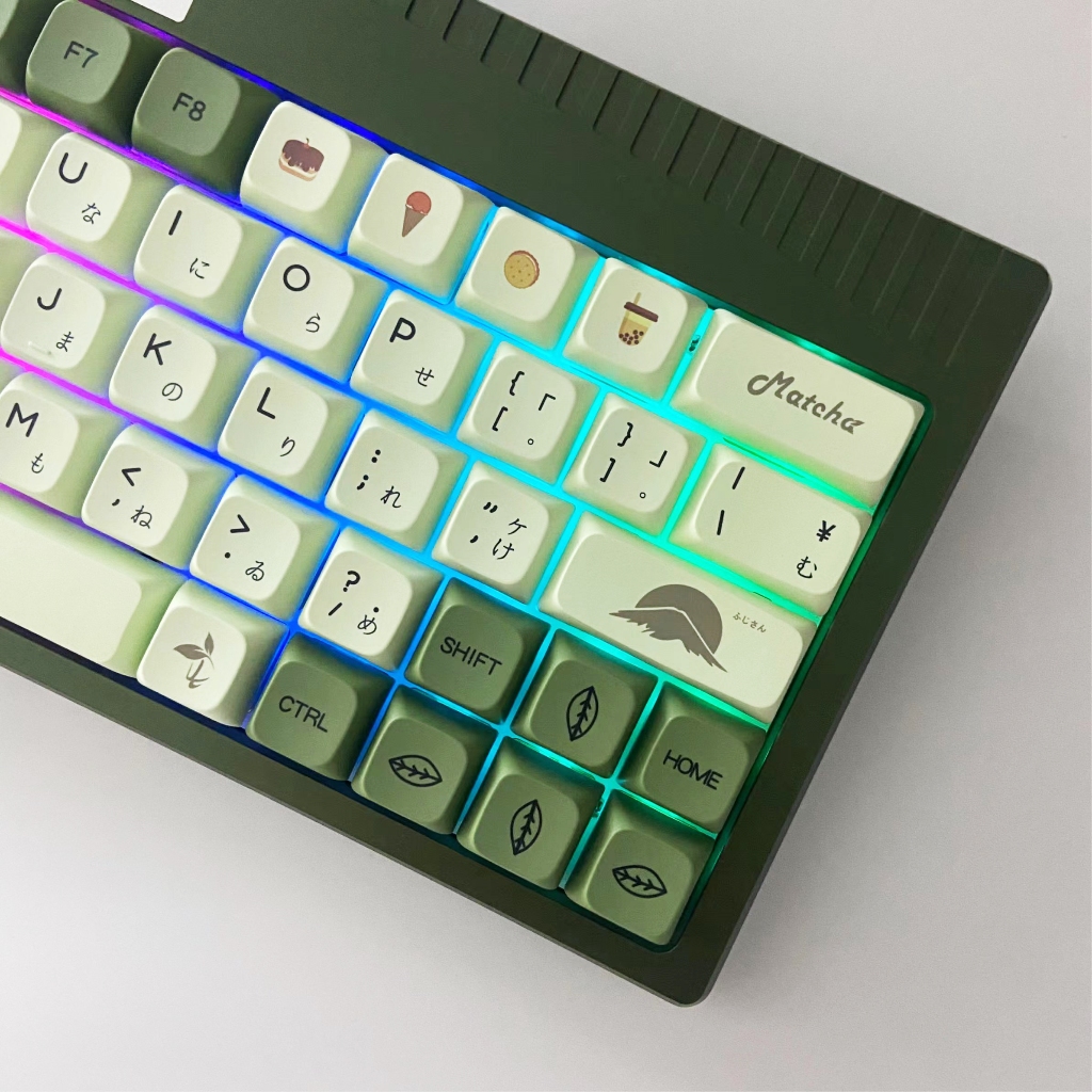 คีย์แคป ไทย Mint Matcha คีย์ไทย ภาษาไทย Customized Keycaps 124 ปุ่ม XDA ...