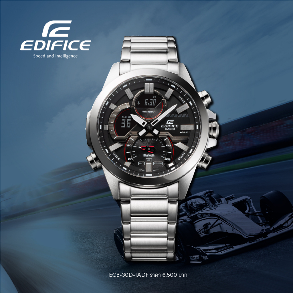 นาฬิกา CASIO EDIFICE รุ่น ECB-30D นาฬิกาข้อมือผู้ชาย สายแสตนเลส เชื่อม ...
