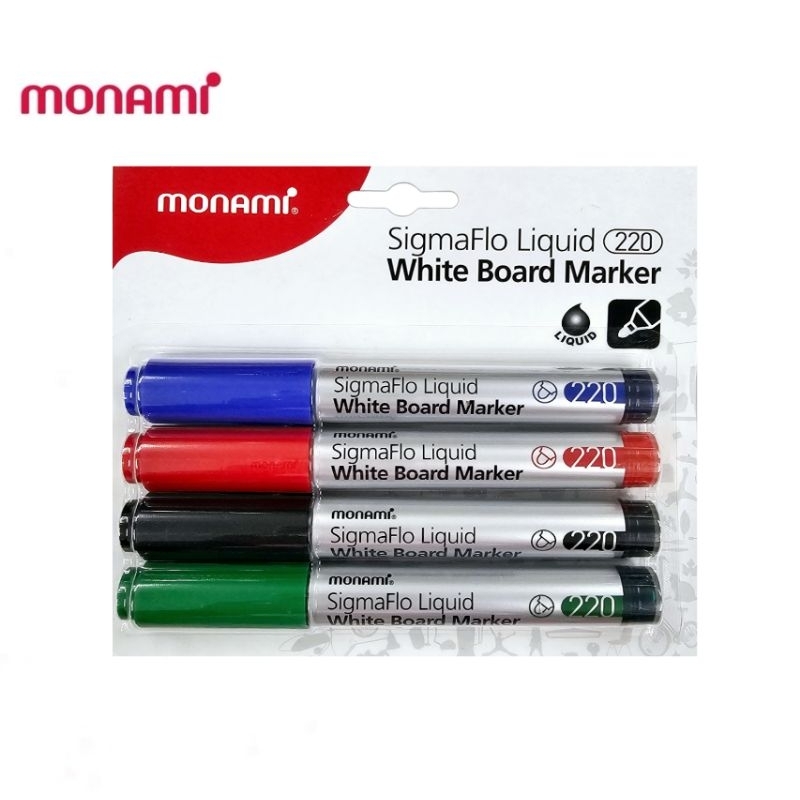Monami ชุดปากกาไวท์บอร์ด 4 สี SigmaFlo Liquid #220 ซิกม่าโฟวล์ ลิควิด ...