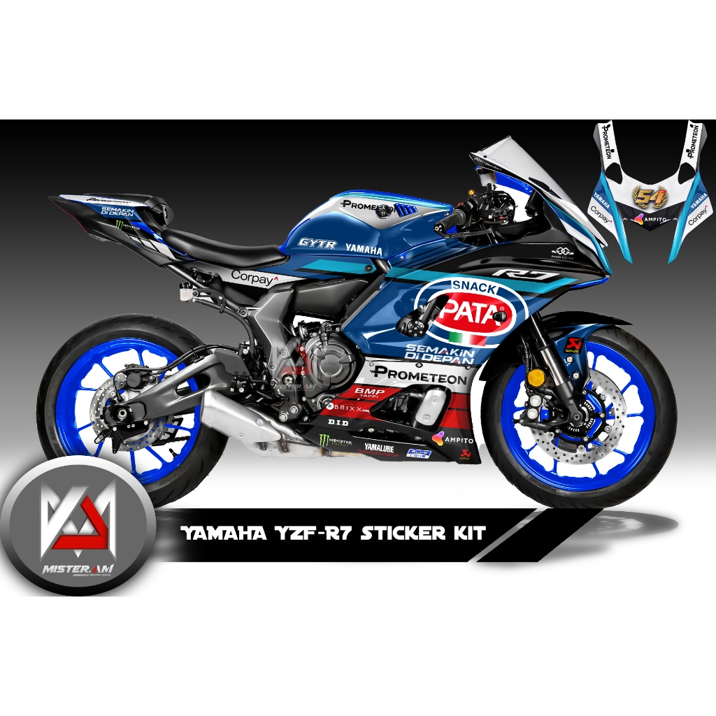 (Mr.AM) ชุดสติ๊กเกอร์ [เกรด Premium] Yamaha YZF-R7 (WSBK SPT 2024 ...