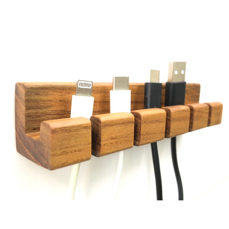 Charger cable wood racks ที่เก็บสายชาร์จโทรศัพท์ สาย USB | Shopee Thailand