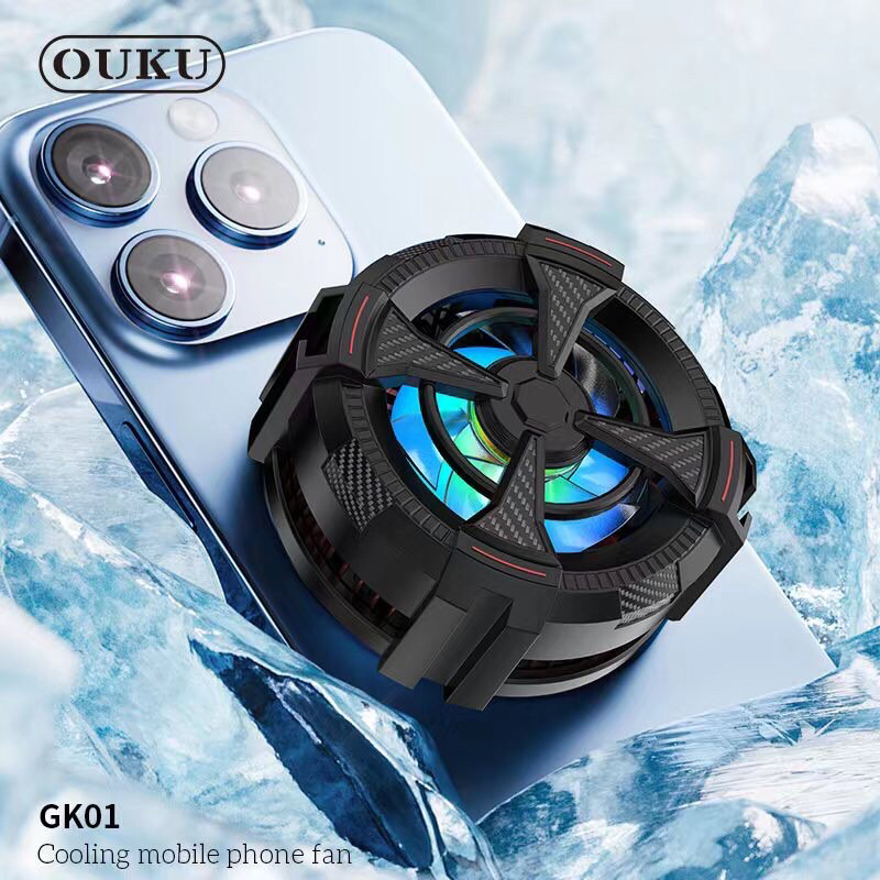 พัดลมระบายความร้อนรุ่นGK01มือถือ แสงไฟ RGB Backlight เซมิคอนดักเตอร์ เย็นเร็ว เสียงเงียบ ใช้งาน ...