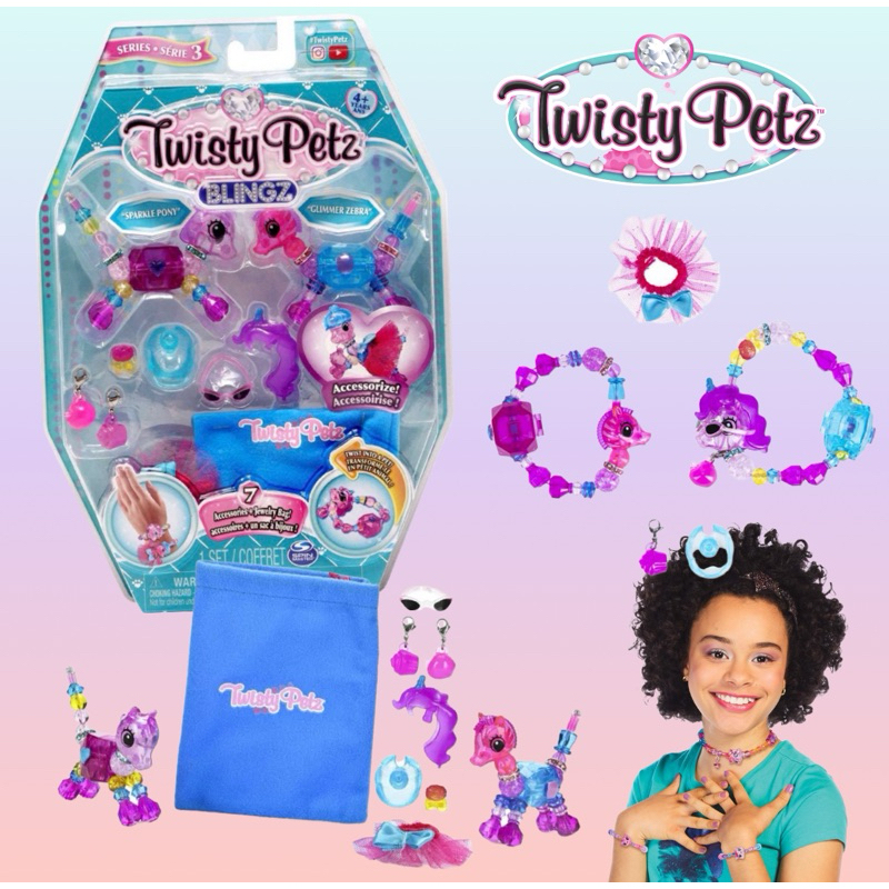 Twisty Petz, Series 3 Blingz, Pony and Zebra Customizable Bracelet Set ...