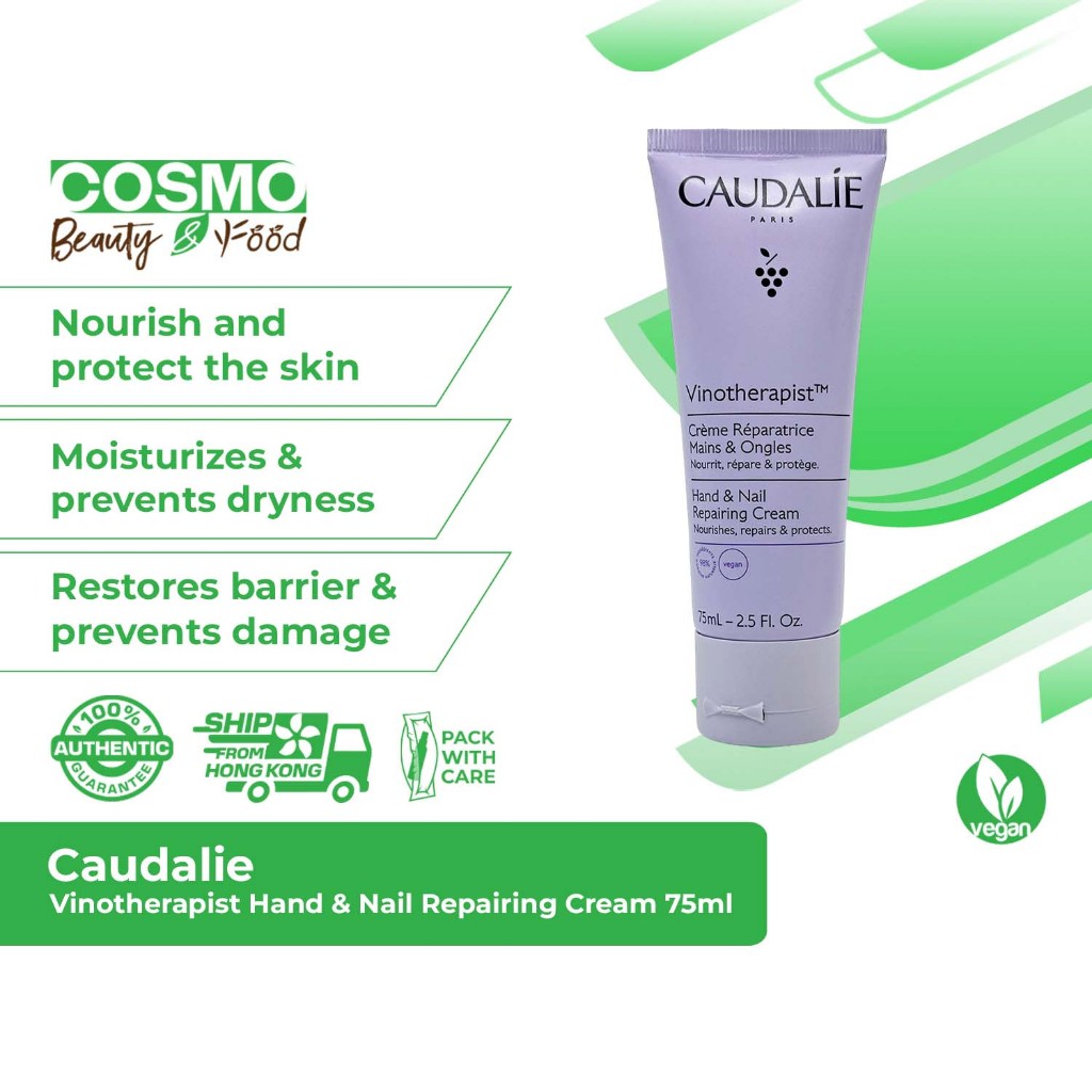 Caudalie Vinotherapist Hand & Nail Repairing Cream 75ml [98% Natural ...