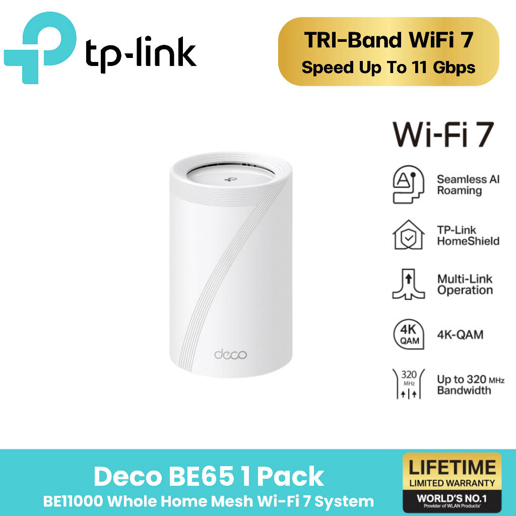[New! Wifi 7] TP-Link Deco BE65 BE11000 Whole Home Mesh WiFi 7 System ...