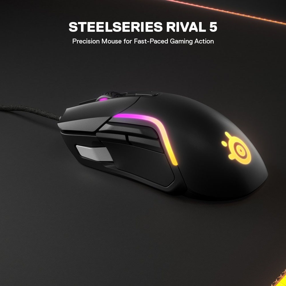 SteelSeries เมาส์เกมมิ่ง RGB รุ่น Rival 5 - Black [62551] | Shopee Thailand