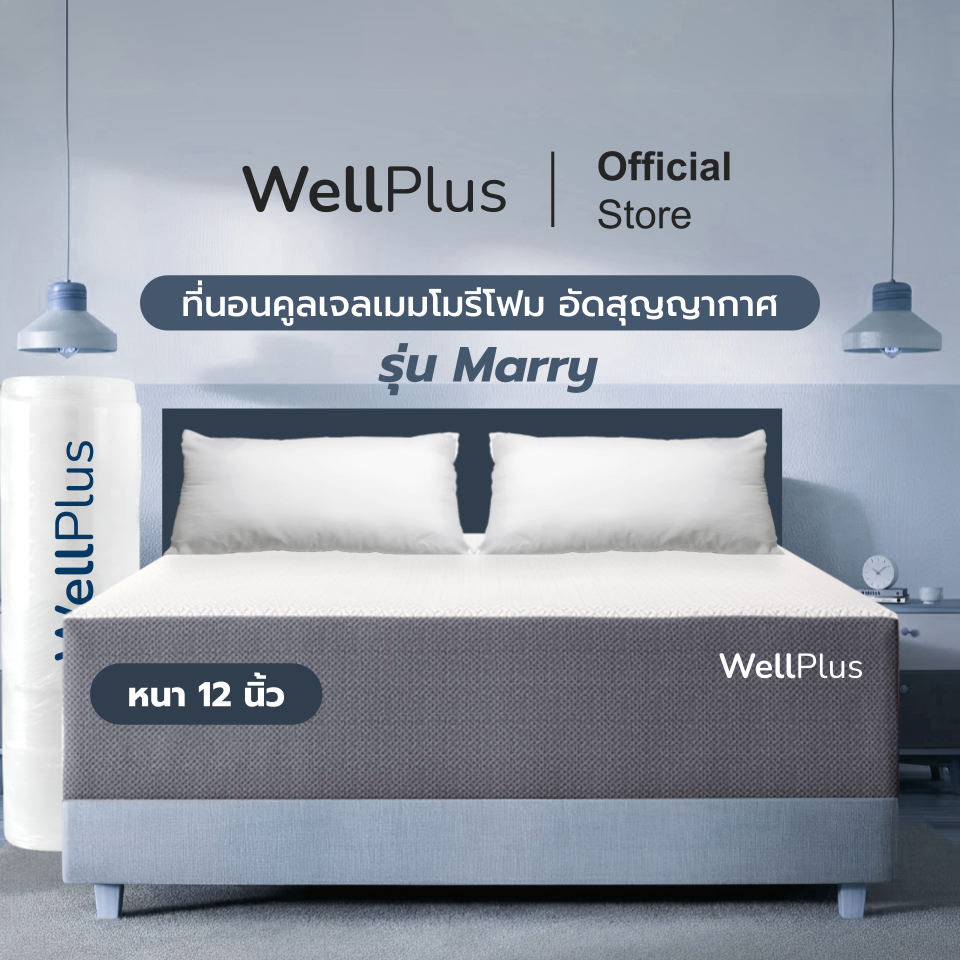 ที่นอนคูลเจลเมมโมรี่โฟม หนา 12 นิ้ว รุ่น Marry [อัดสุญญากาศ] หนานุ่ม นอนสบาย ลดอาการสะสมของไร่ ...