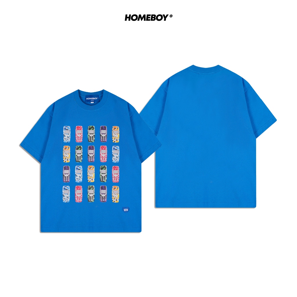 HOMEBOY เสื้อยืด UNISEX ลาย HB.PHONE MULTI - BLUE | Shopee Thailand