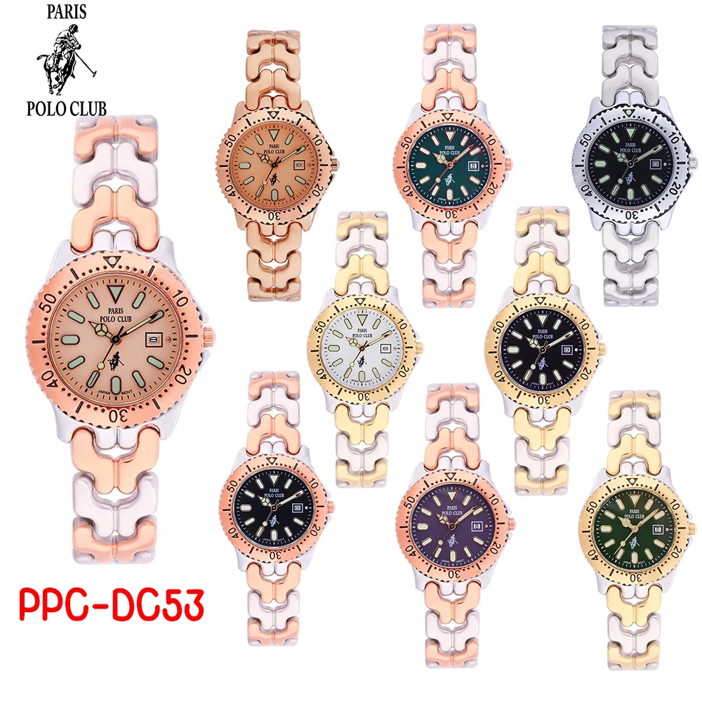 Paris Polo Club นาฬิกาข้อมือผู้หญิง สายสแตนเลส รุ่น PPC-DC53 | Shopee Thailand