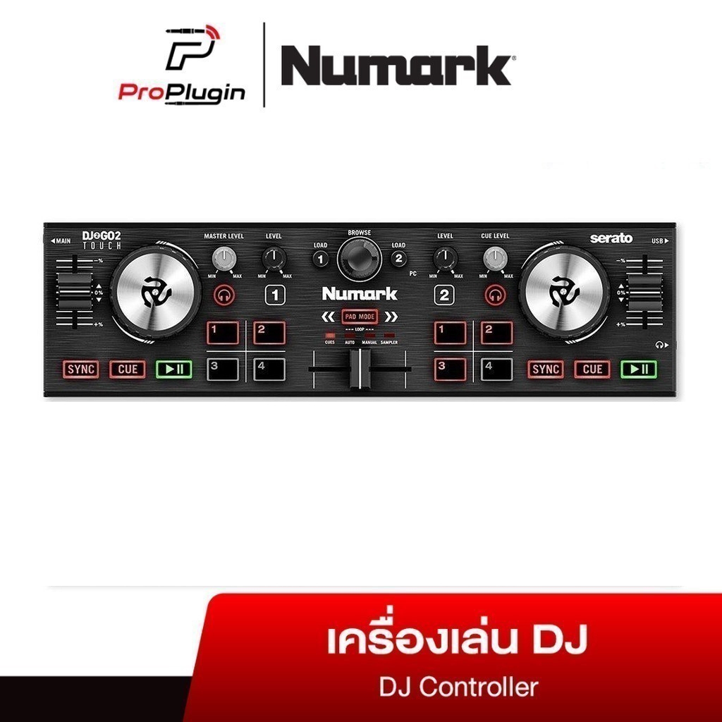 Numark รุ่น DJ2GO2 Touch เครื่องเล่นดีเจคอนโทรลเลอร์ DJ Controller (ProPlugin) | Shopee Thailand