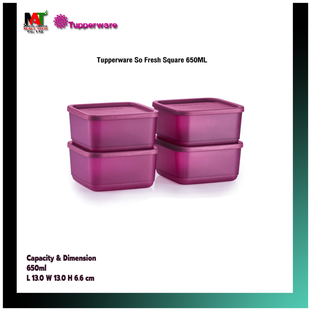กล่องใส่อาหาร Tupperware รุ่น So Fresh Square (1ใบ) 650ml | Shopee Thailand