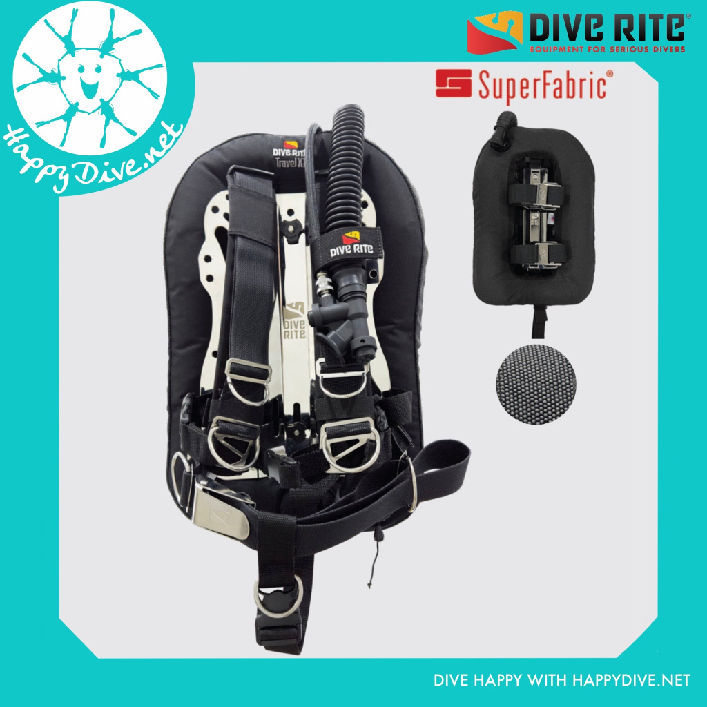 🐋 Dive Rite TRANSPLATE XT +TRAVEL XT WING (25LB) Package BCD บีซีดีดำ ...