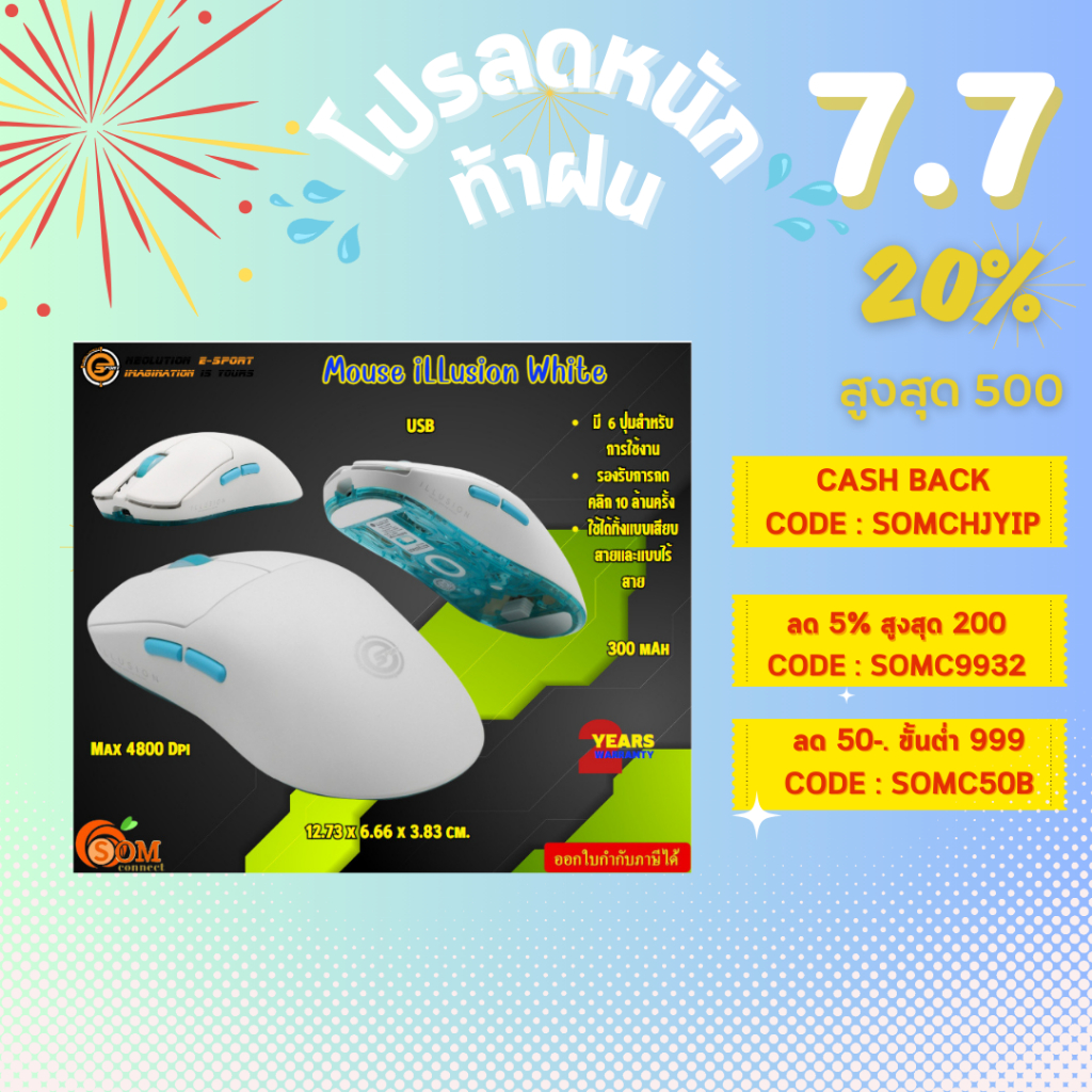 !!!พร้อมส่ง Neolution E-Sport Mouse Gaming (iLLusion White) มี 6 ปุ่ม ...