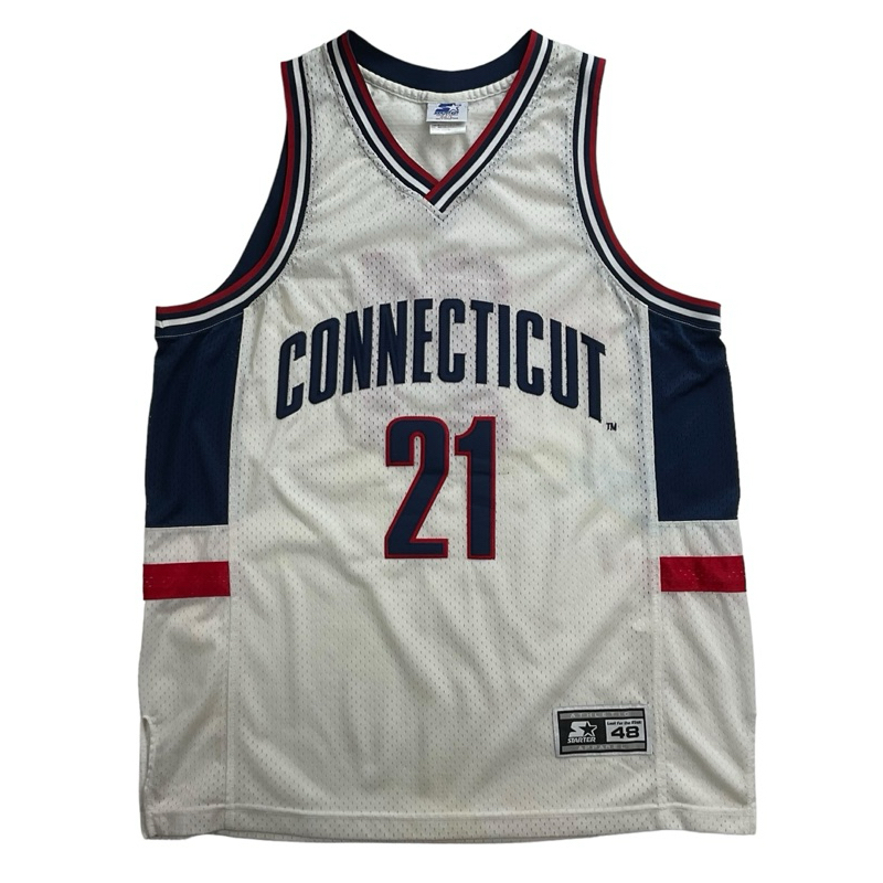 เสื้อบาสเกตบอล Vtg Uconn Connecticut Huskies 21 STARTER Basketball ...