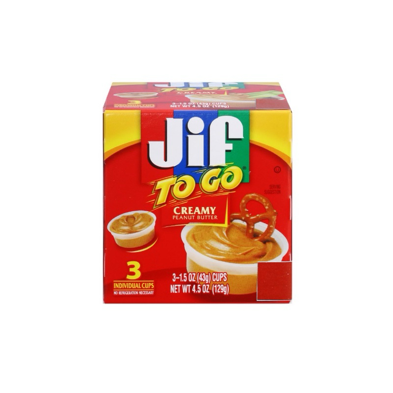 Jiff To Go Creamy Peanut Butter 129 กรัม | Shopee Thailand