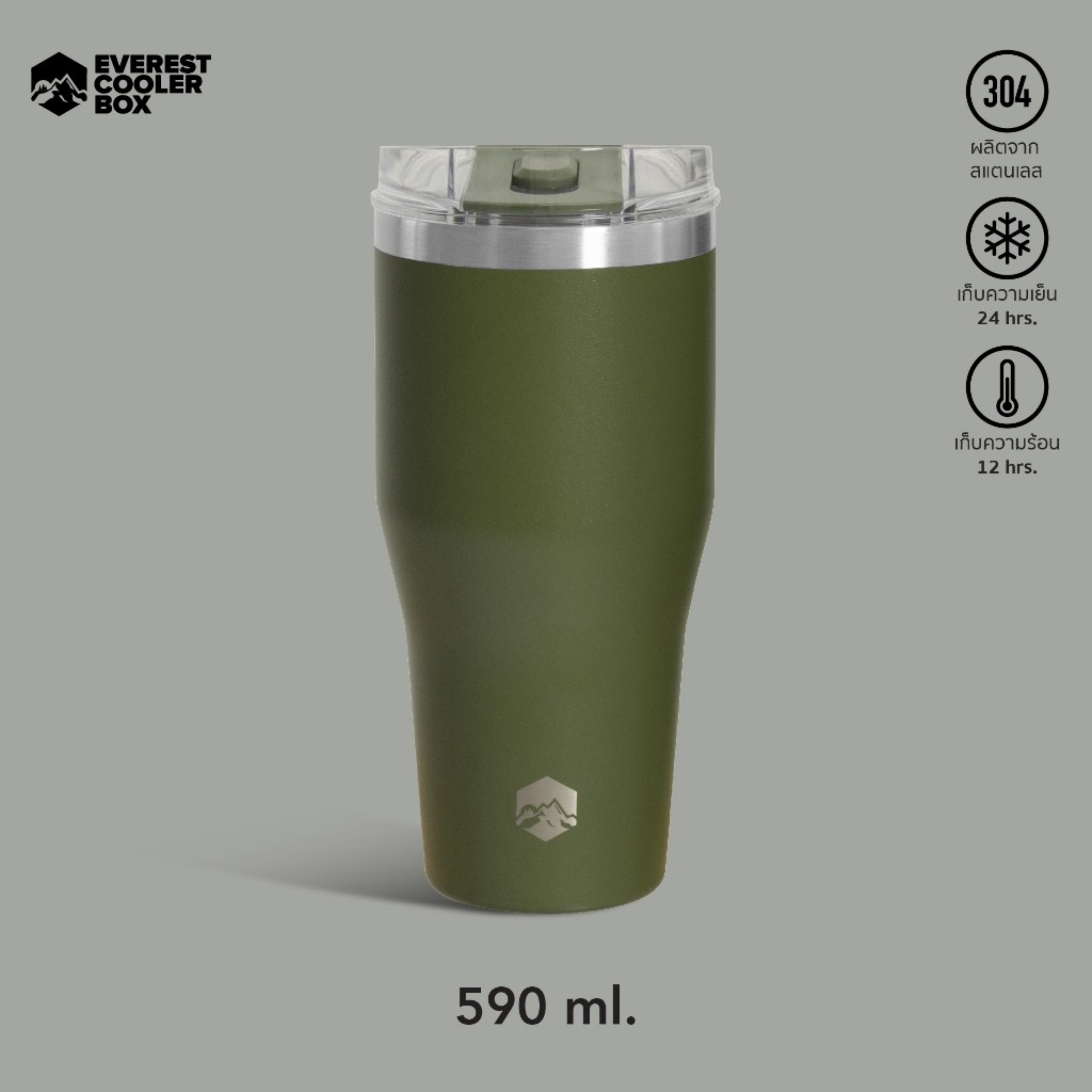 แก้วน้ำเก็บความเย็น กระบอกน้ำเก็บความเย็น แก้วสแตนเลส Tumbler เก็บอุณหภูมิขนาด 350ml - 1920ml ...